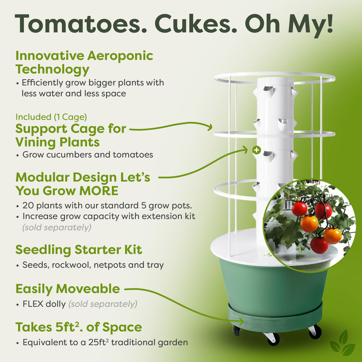 Tower Garden FLEX & Support Cage Bundle – Grow More Greens